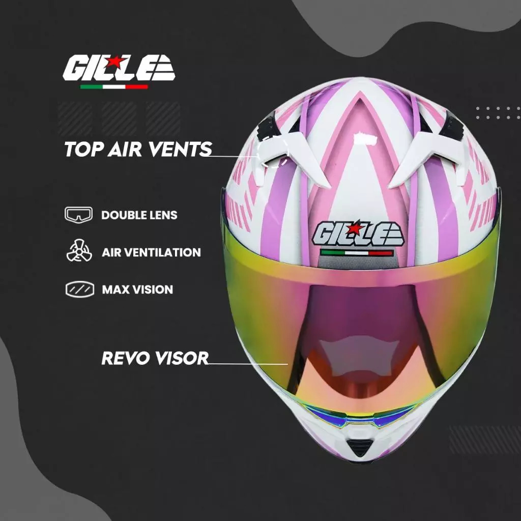 GILLE FF012 CIRCUIT Full Face Dual Visor Motorcycle Helmet for Women ...