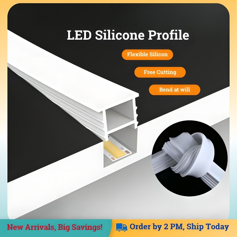 2M 5M bendable silicone led channel embedded light strip surface ...