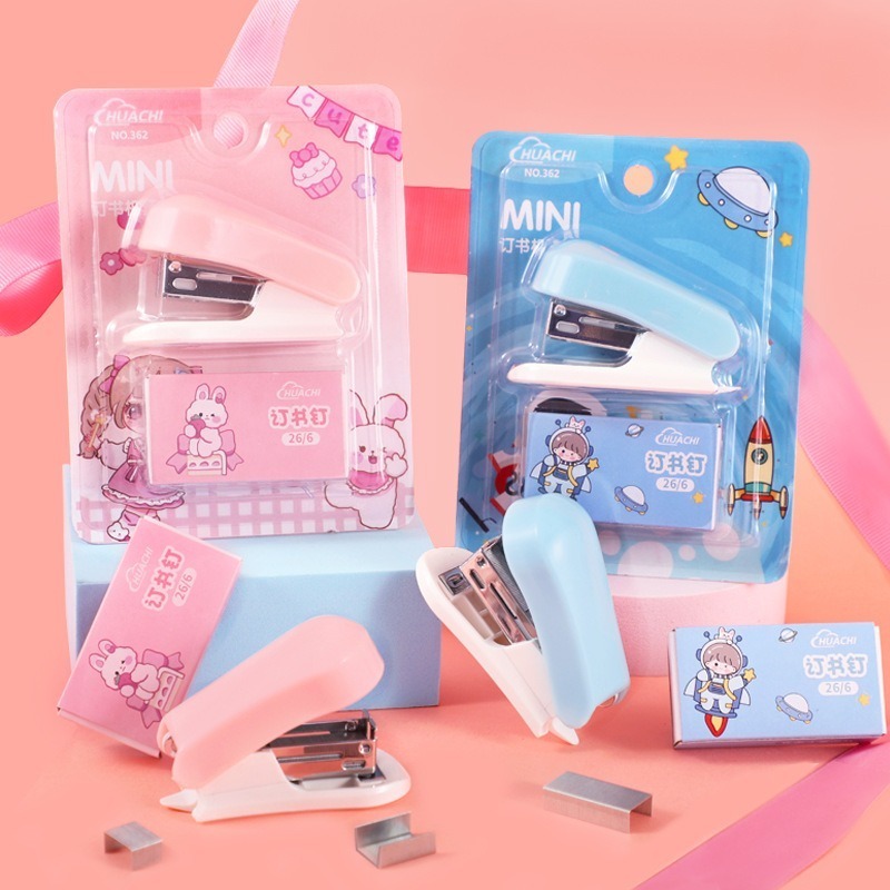 Mini Stapler Set Portable Cute Cartoon Stapler with Staples, Small Size for Students Fun ...