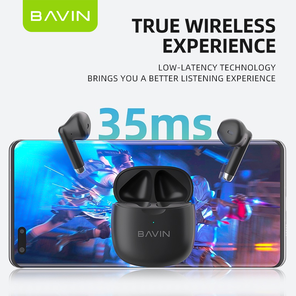 BAVIN BA19 TWS Bluetooth Earphone High Stereo Sound Wireless Earphones ...