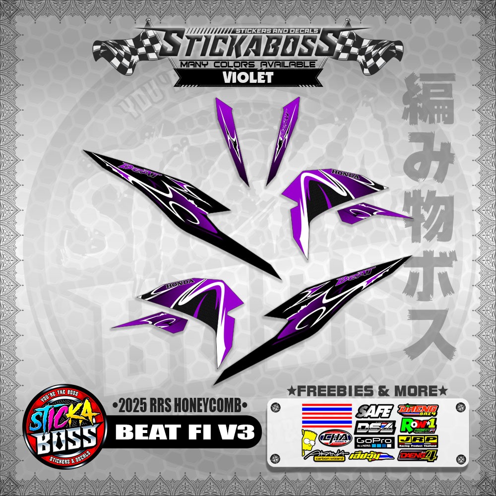 BEAT FI V3 INDO STICKER DECALS ( 2025 RRS HONEYCOMB )【WITH FREEBIES ...