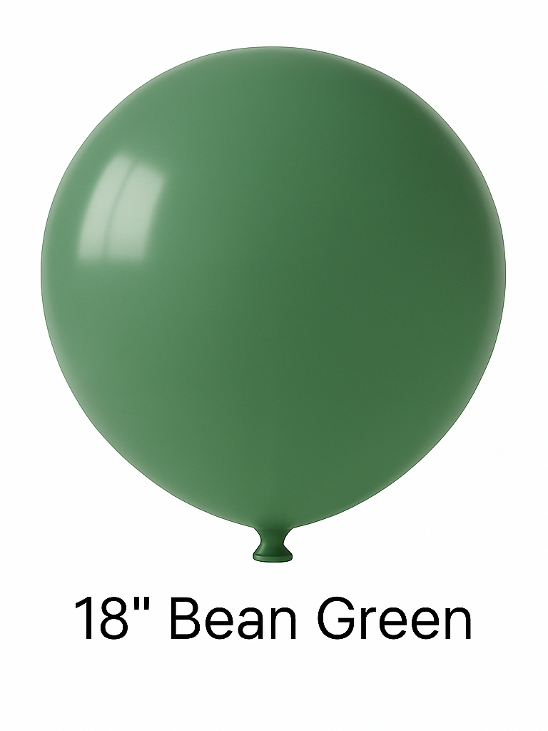 18" Bean Green Retro Balloon – Botanical & Minimalist Party Balloon ...