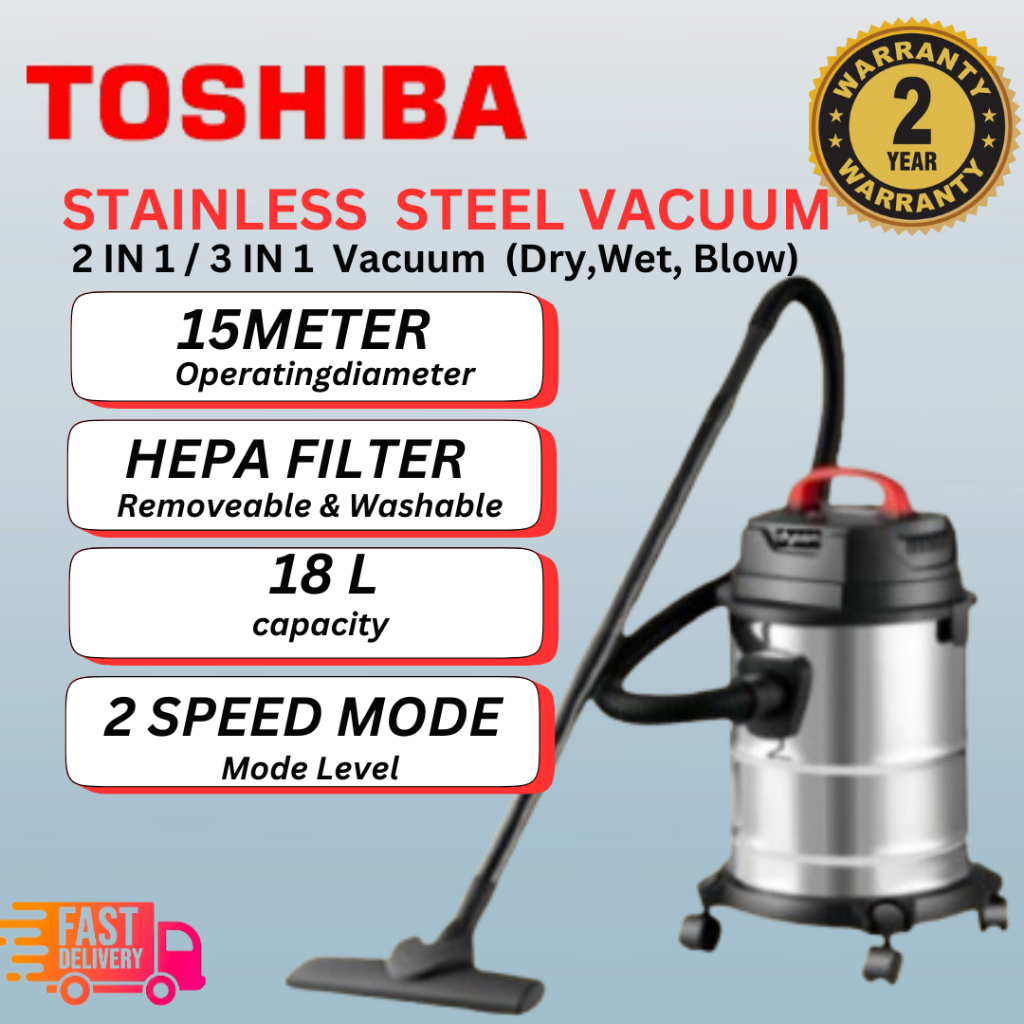 Cleaner Vacuum 3in1/2in1 Stainless Steel Vacuum Dry&Wet Heavy Duty 18/ ...