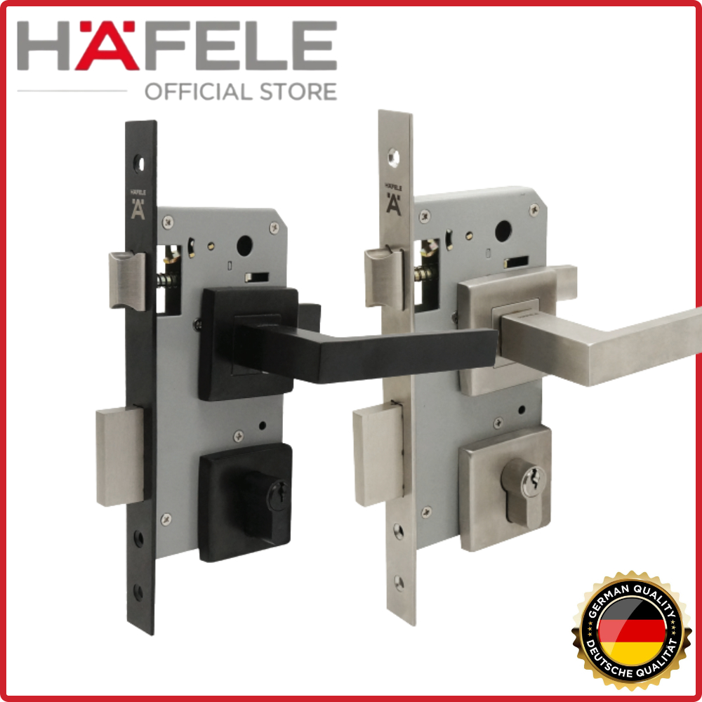 Hafele Door Handle Set with Mortise Lock and Profile Cylinder | Shopee ...