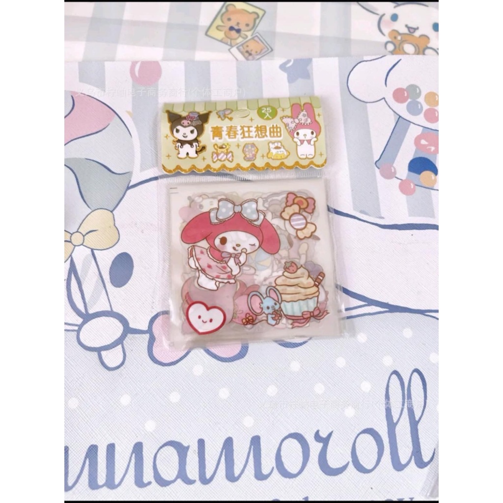 stickers 25pcs sheets box sticker melody and kuromi design waterproof ...
