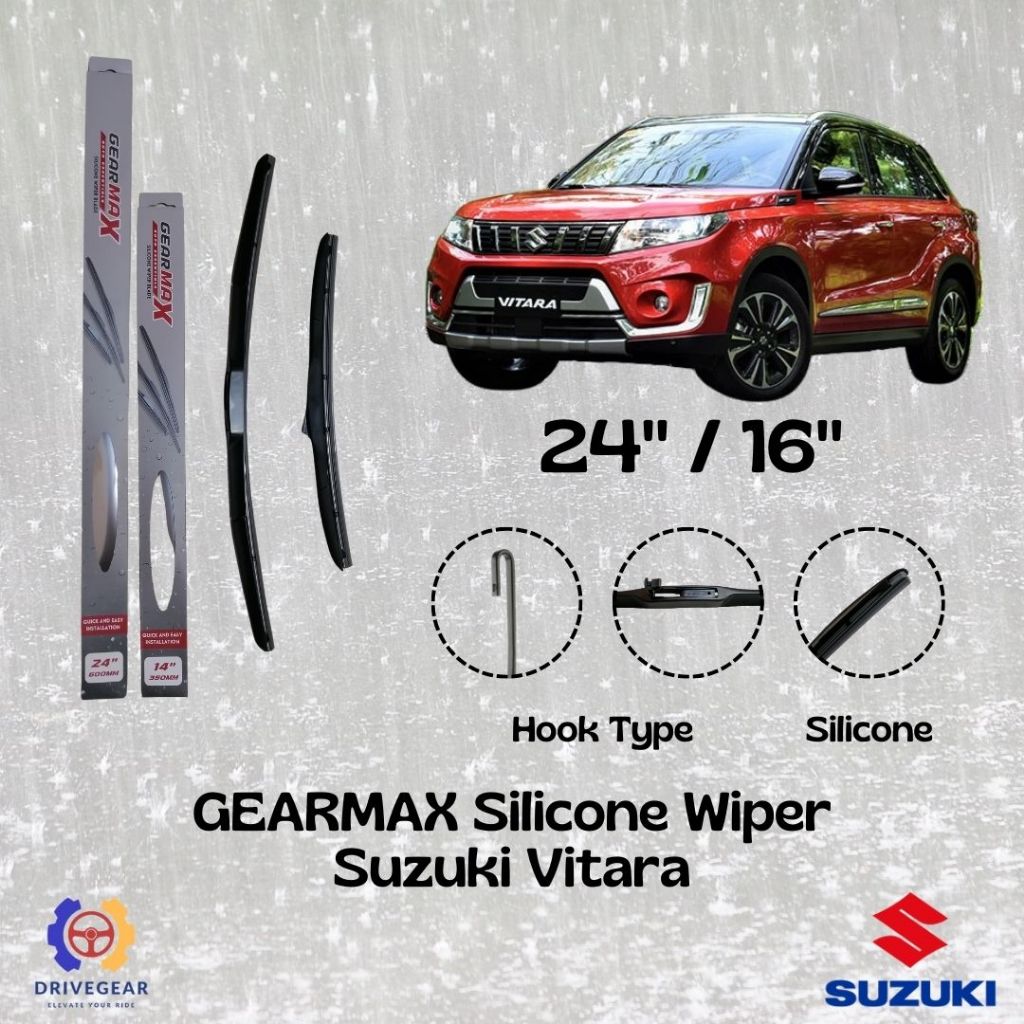 GEARMAX Front Silicone Wiper Blades for Suzuki Vitara (24" + 16 ...