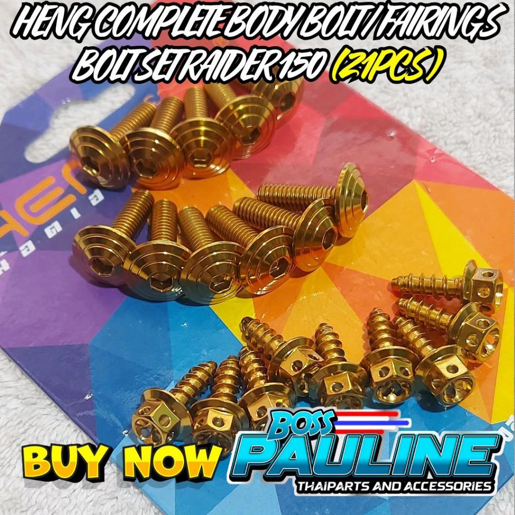 HENG COMPLETE BODY BOLT / FAIRINGS BOLT SET RAIDER 150 ( 21pcs ...