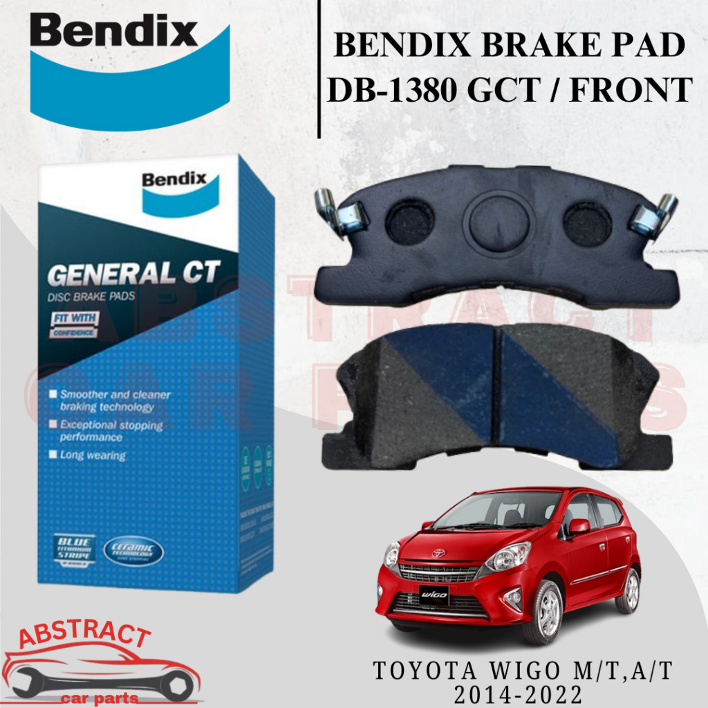 Bendix Brake Pad Front for Toyota WIGO G All Model 2014-2022 (DB-1380 ...