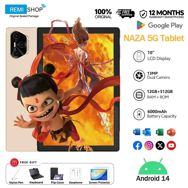 SPARK NAZA 5G Android Tablet 10-inch 12GB+512GB Three Camera Dual SIM ...