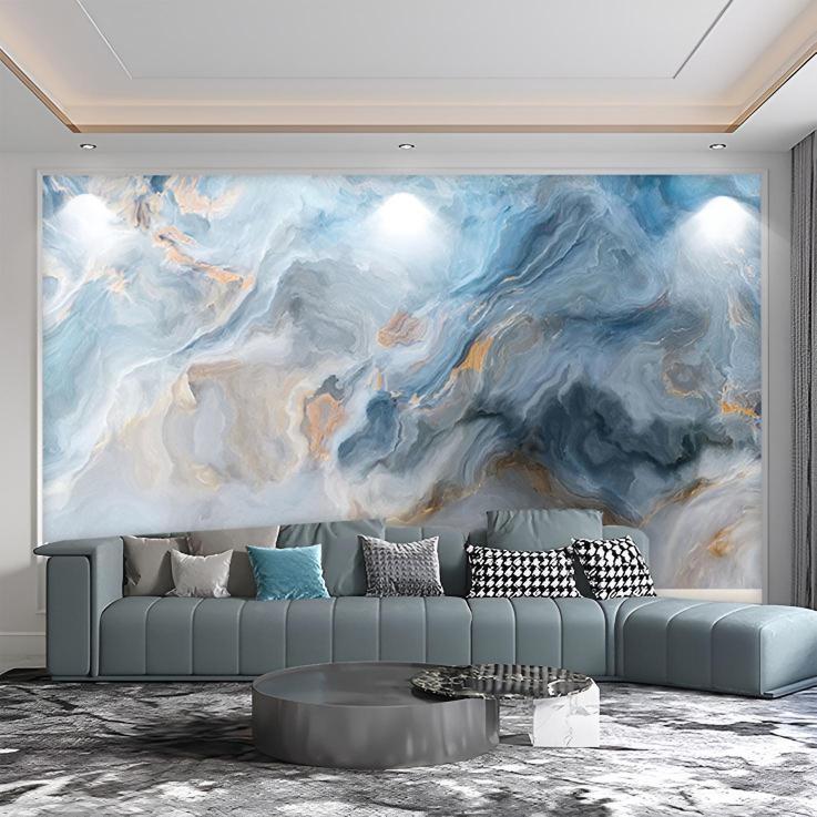 Marble pattern pvc wallpaper 45cm×10m TV background wall living room ...