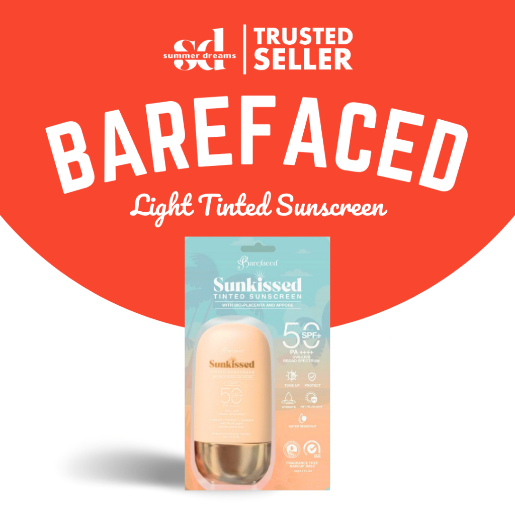 BAREFACED Sunkissed Tinted Sunscreen SPF 50+ PA++++ LIGHT Shade 50g ...