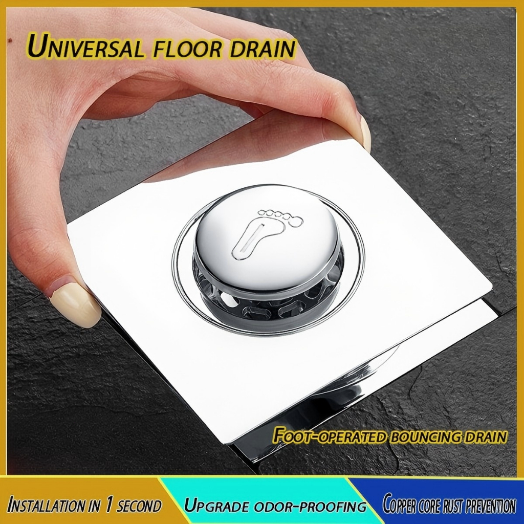 Bathroom spring floor drain, anti-odor foot drain, drain plug with ...