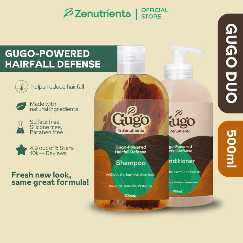 Zenutrients Gugo Duo 500mL Shampoo + 500mL Conditioner (Hairfall Rescue ...