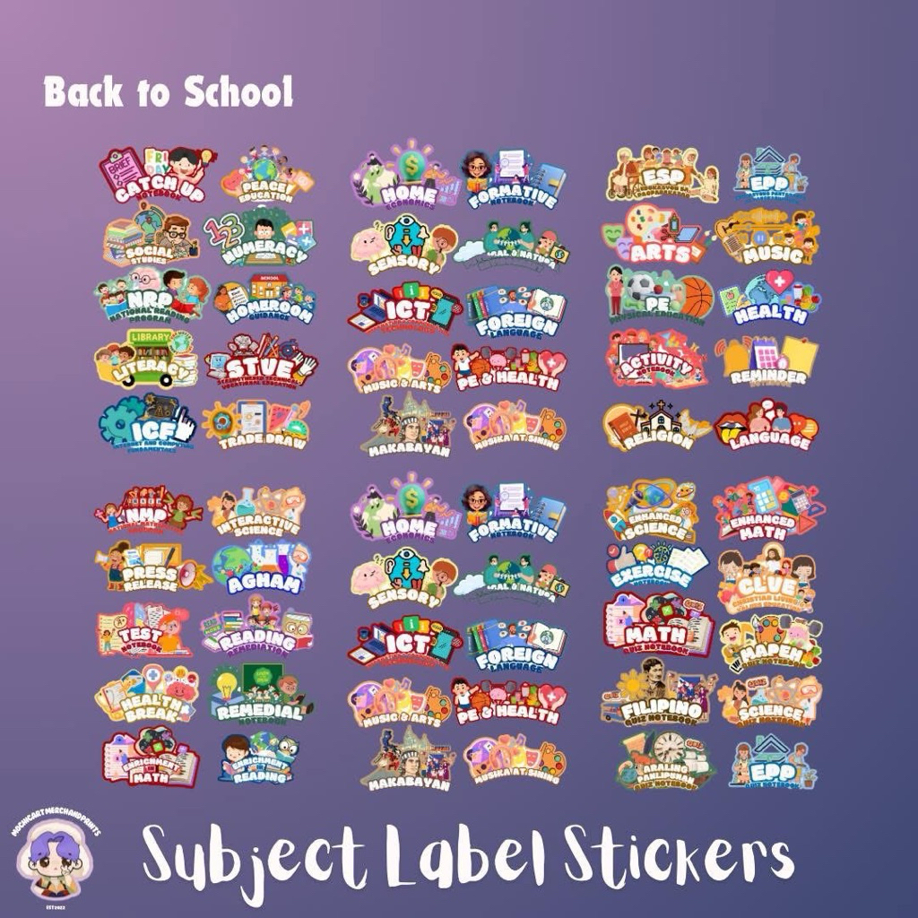 Back to school Subject Label stickers | Shopee Philippines