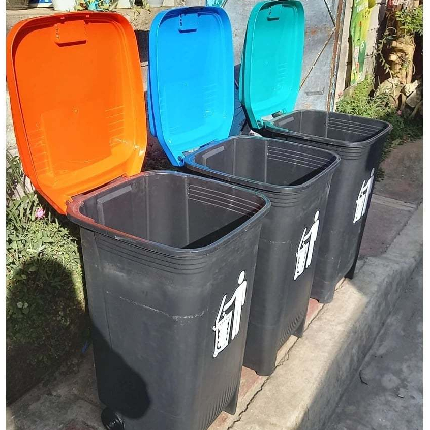 80L TRASH CAN Orocan trash Can with Wheels and lock 80L Basurahan ...