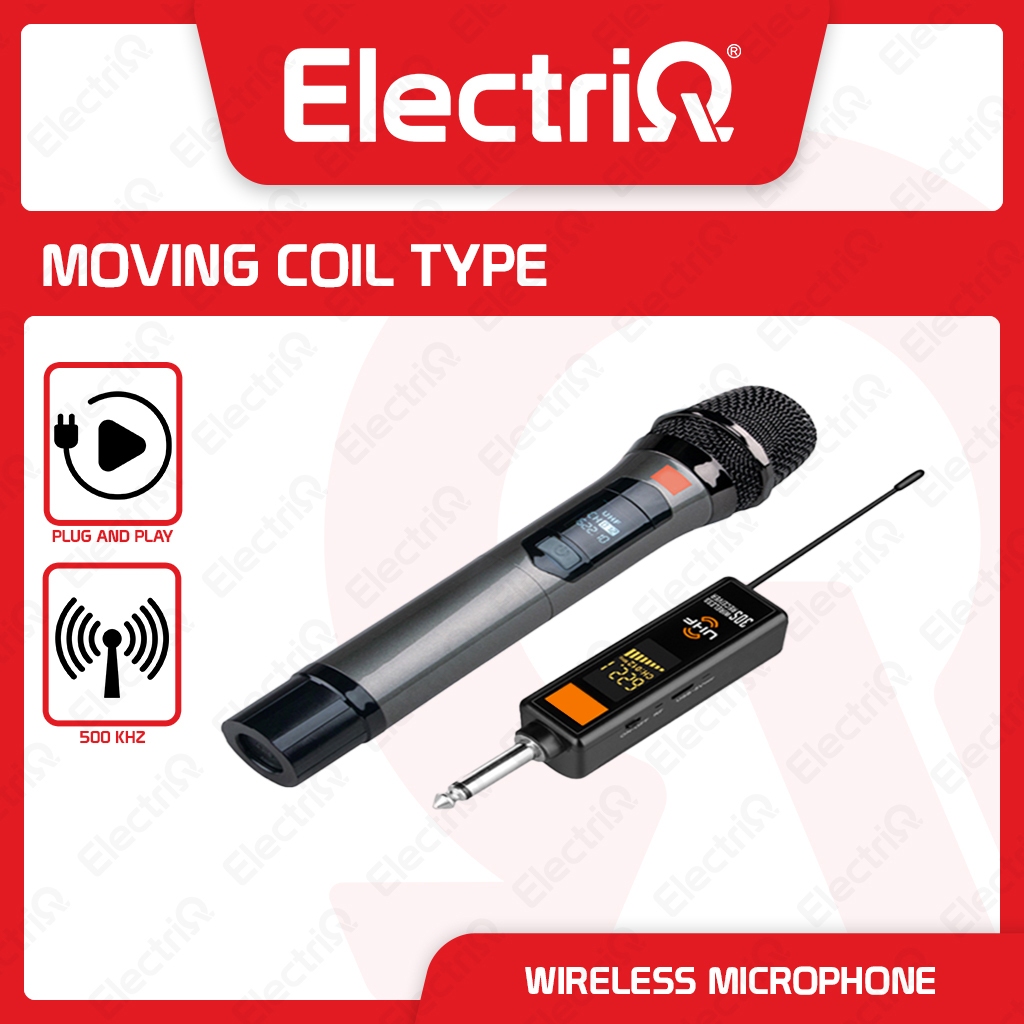 Electriq UHF Professional Wireless Microphone Rechargeable Mic for ...