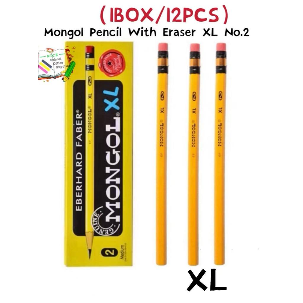 (1Box/2box/3box) Mongol Pencil With Eraser XL No.2 12pcs Per Box ...