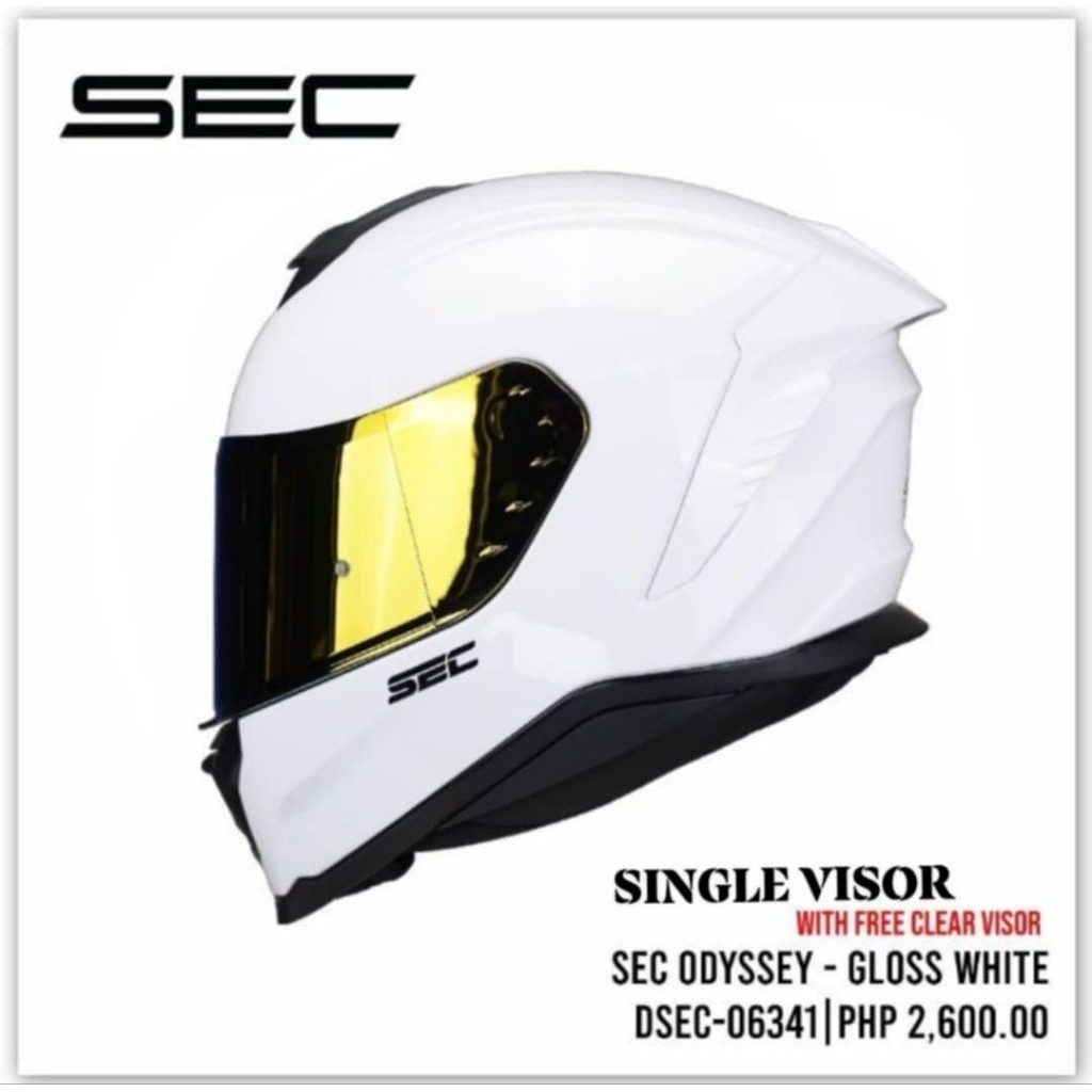 SEC FULLFACE ACE ODDYSEY SPORTS DAILY SINGLE VISOR RACING TYPE HELMET ...