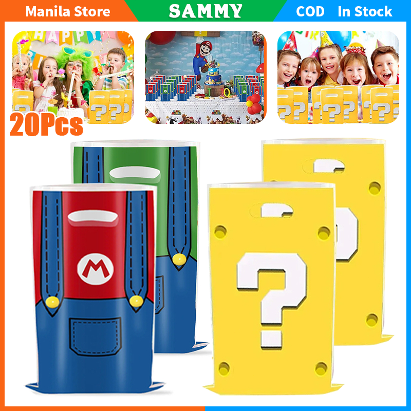 20pcs Super Mario Gift Bags Anime Theme Party Favors Childrens Birthday ...