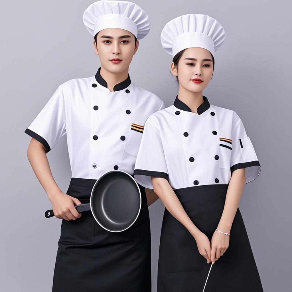 Chef uniform for women men set Long Sleeve Summer for Men Women Kitchen ...