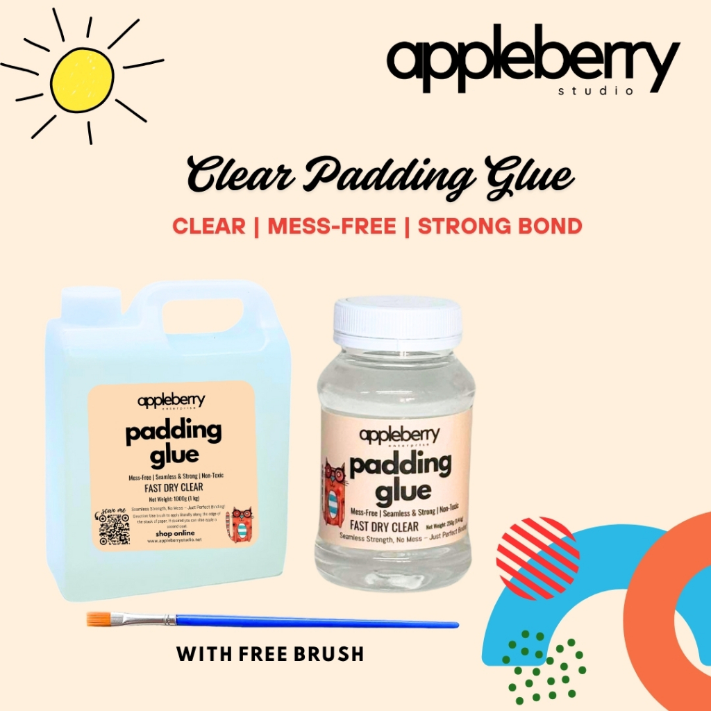 CLEAR MESS FREE Padding Glue CLEAR ( for DIY Notepad ) FREE BRUSH | Shopee Philippines