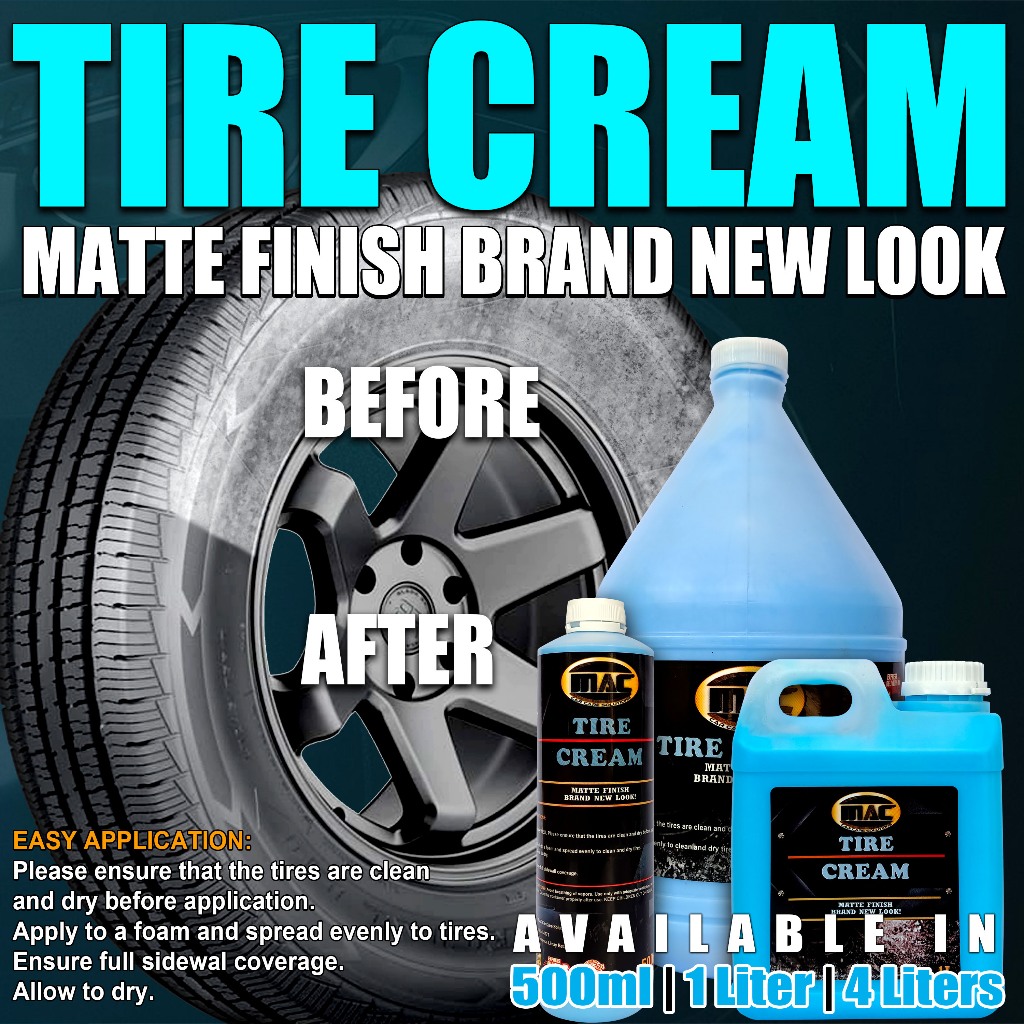 MAC TIRE CREAM, TIRE DRESSING, BLACK SHINE, WEATHER RESISTANT ...