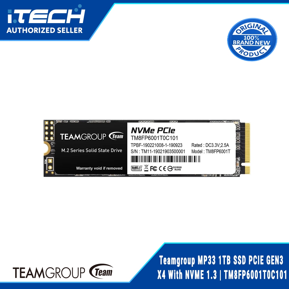 Teamgroup MP33 1TB SSD PCIE GEN3 X4 With NVME 1.3 | TM8FP6001T0C101 ...