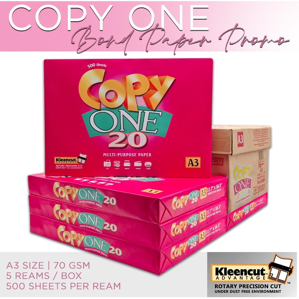 1Box/1Ream - A3 Size Copy One Paper White Paper for School and Office ...