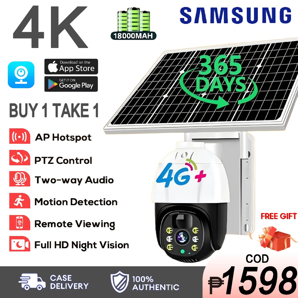 BUY1 TAKE1 SAMSUNG AI Solar CCTV Camera Outdoor With Wifi/4G HD 360 ...