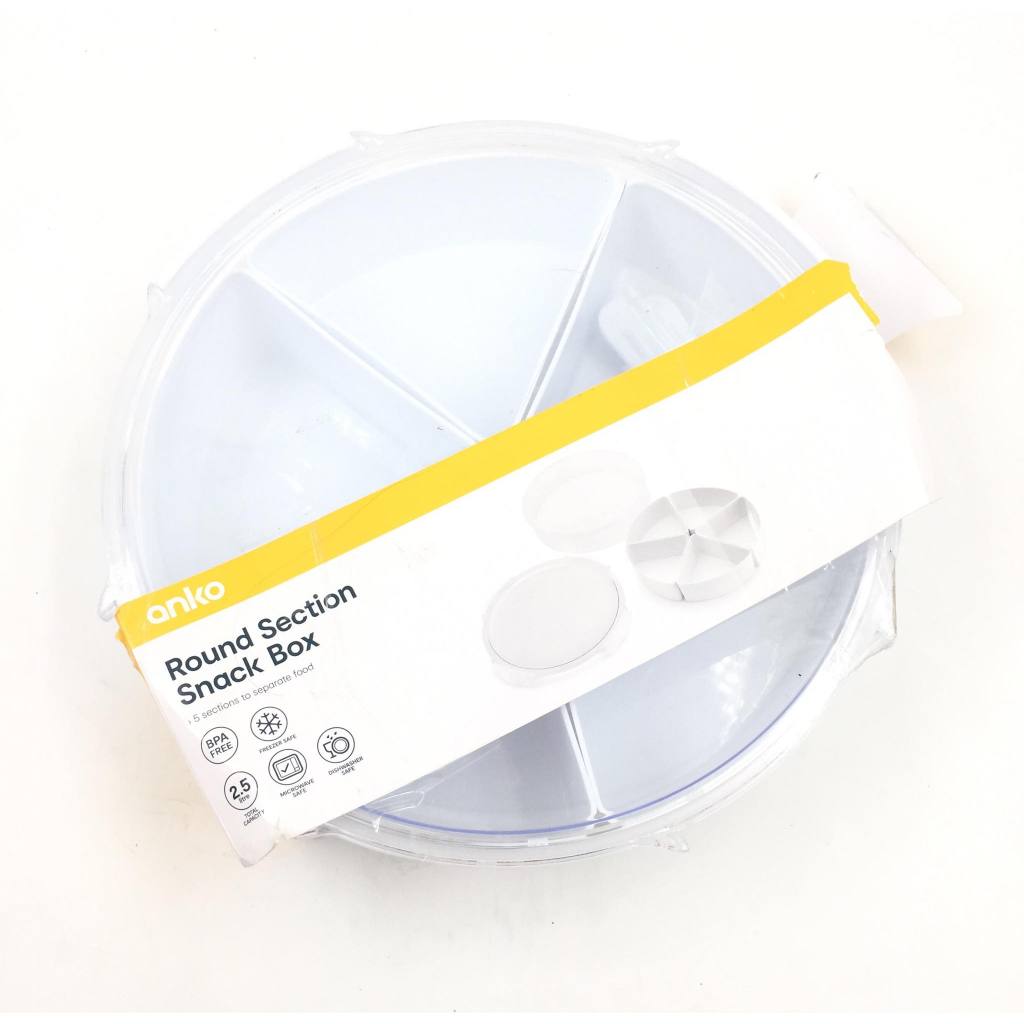 ANKO Round Section Snack Box 5 Removable Separate Inner Box Divided ...