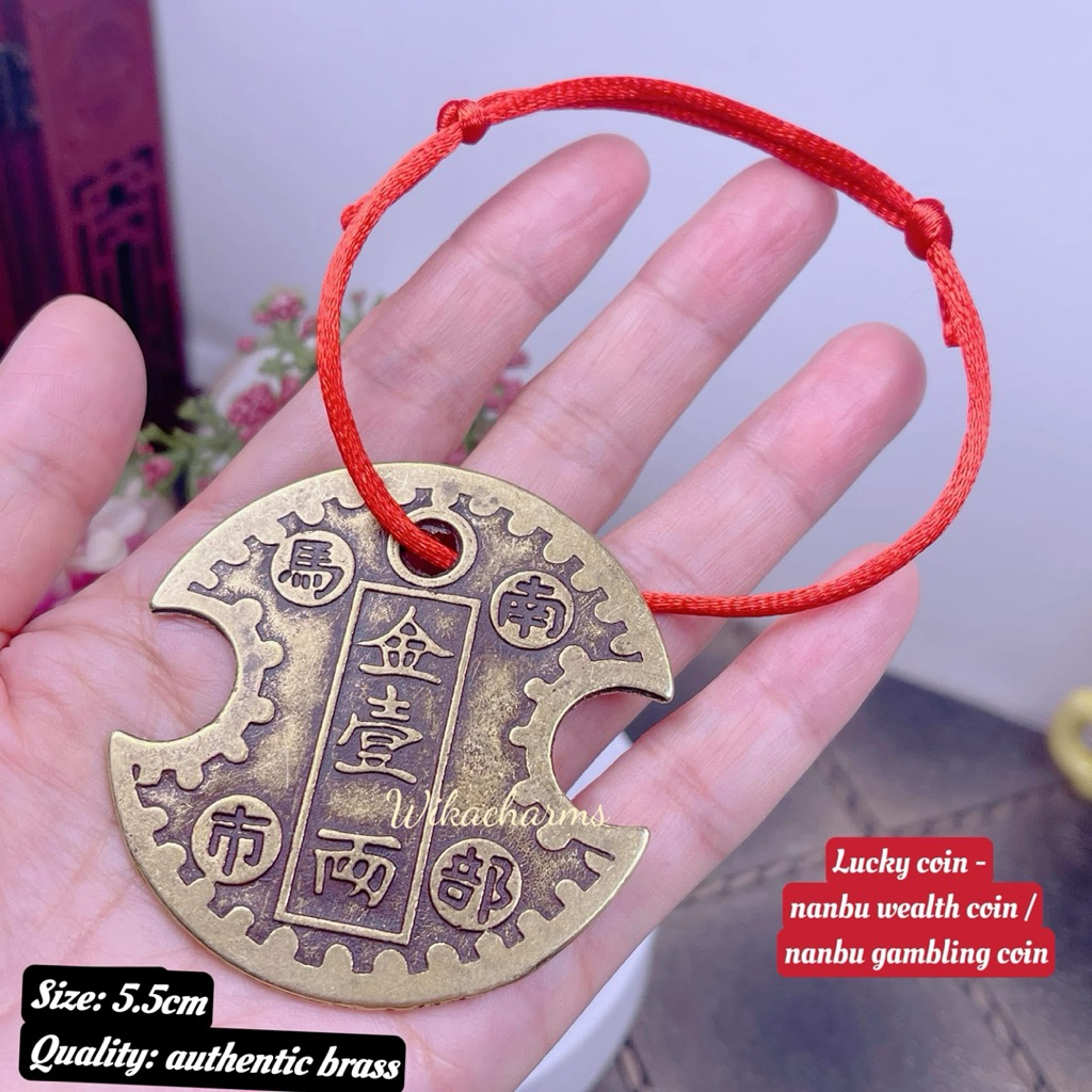 (wikacharms)big size brass lucky coin -nanbu wealth luck coin ...