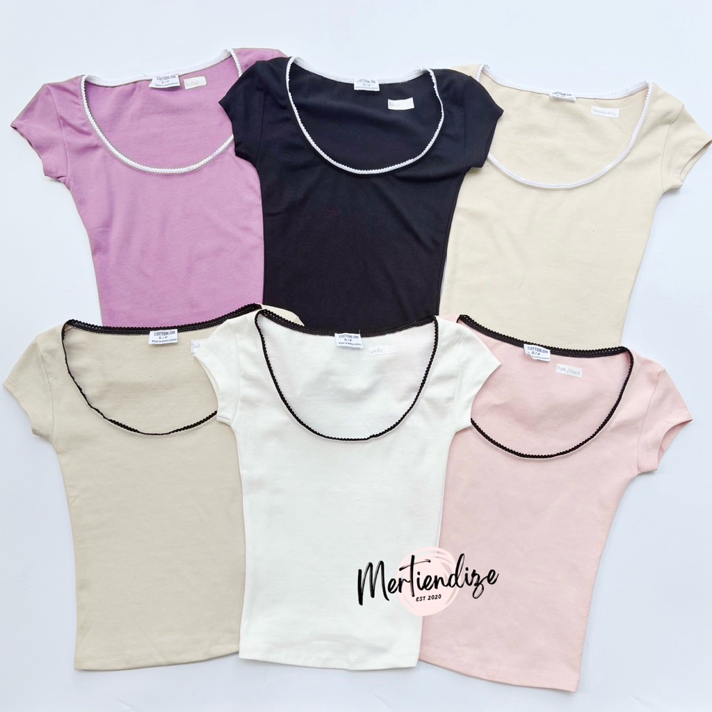 Cttn On Scoop Lace Fitted Top | Mertiendize | Shopee Philippines