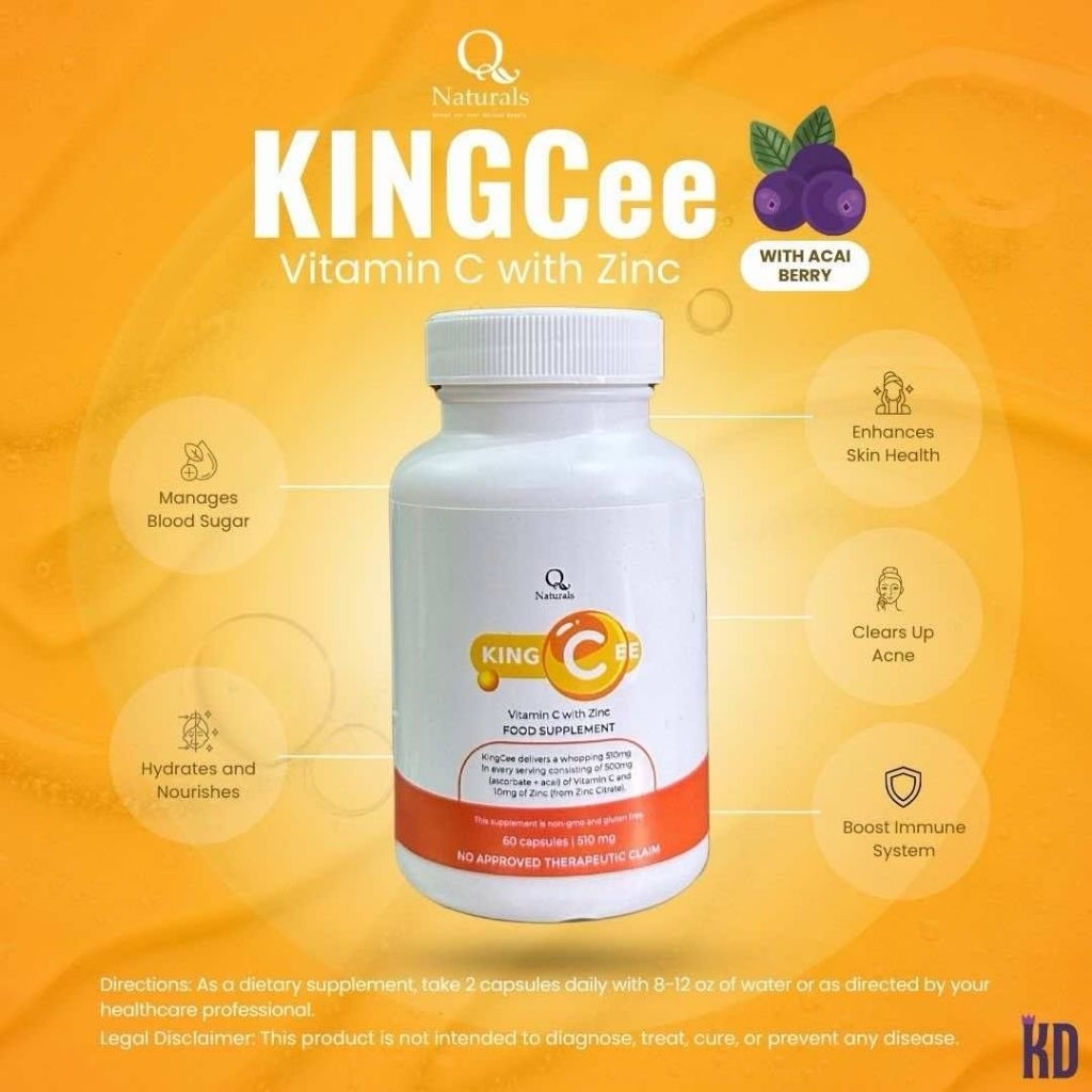 QNATURALS KINGCEE VITAMIN C SODIUM ASCORBATE PLUS ZINC 500mg/zinc ...