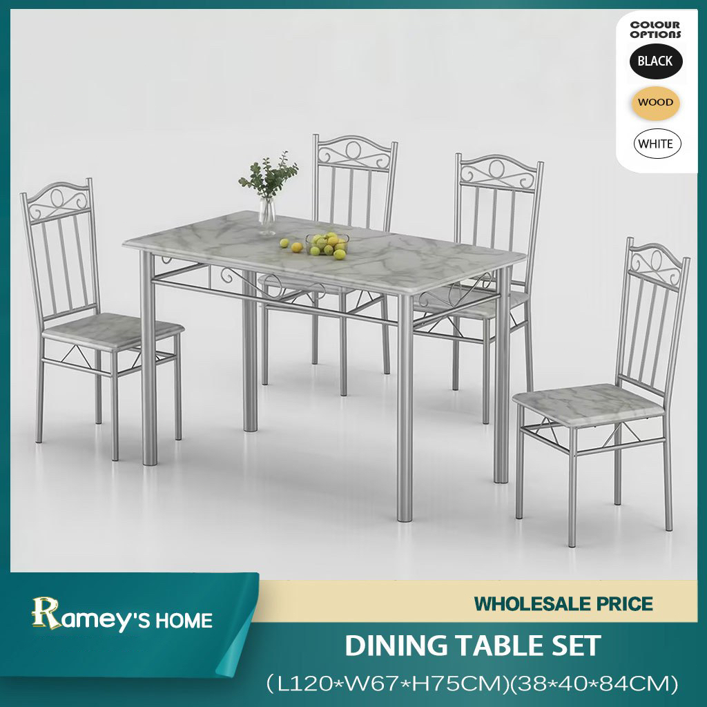 RAMEY Dining table Set With 4 Chairs Home Living Furniture Set ng hapag ...