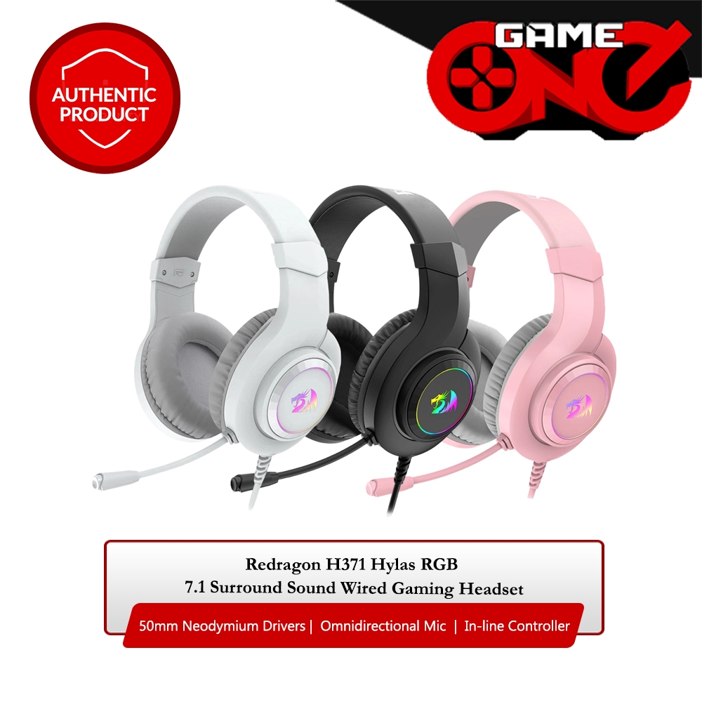 Redragon H371 Hylas RGB 7.1 Surround Sound Wired Gaming Headset ...