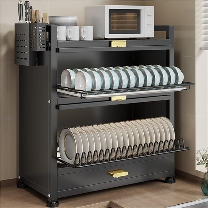 Kitchen Countertop Dish Cabinet with Drawers Countertop Multifunctional ...