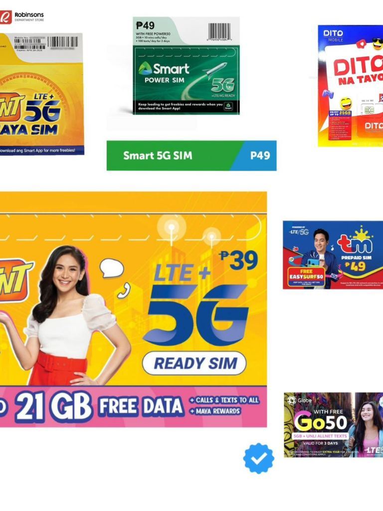 Smart DITO TM TNT GLOBE 5G Sim card tricut brand new | Shopee Philippines