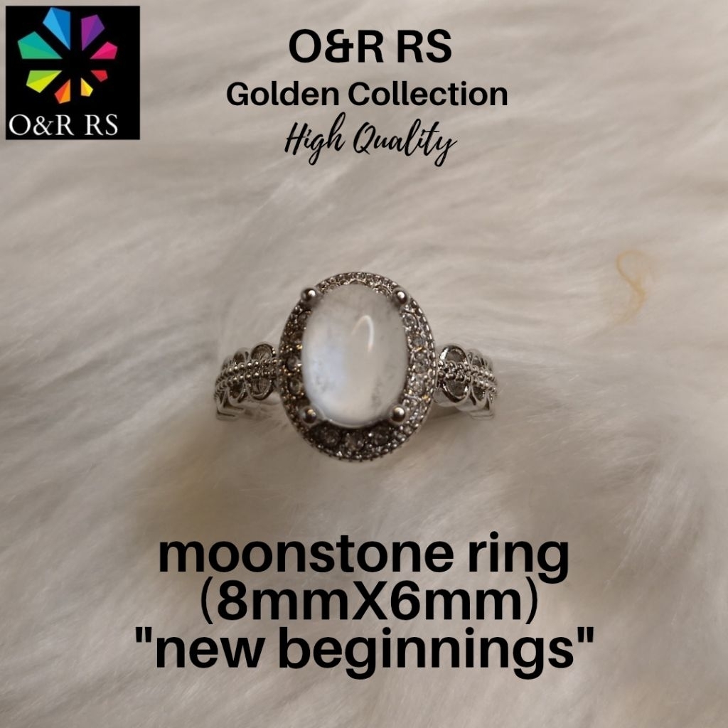 O&R RS moonstone ring(8mmX6mm) | Shopee Philippines