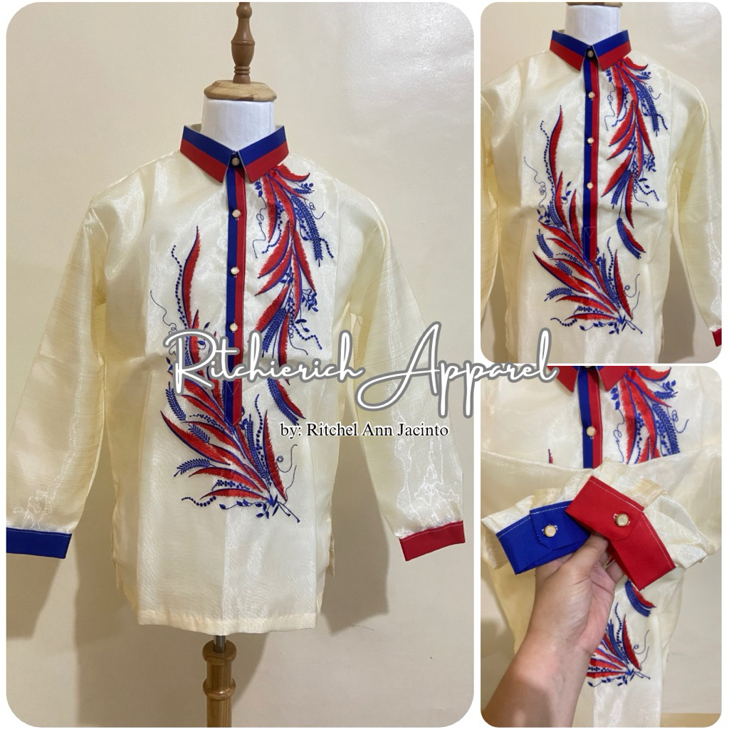Modern Barong Tagalog For Men’s FLAG INSPIRED DESIGN | Shopee Philippines