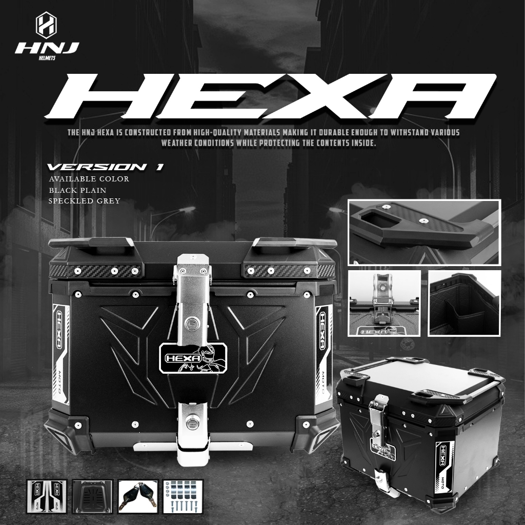 HNJ HEXA V1 - V3 45L Motorcycle Top Box Givi Box | Shopee Philippines