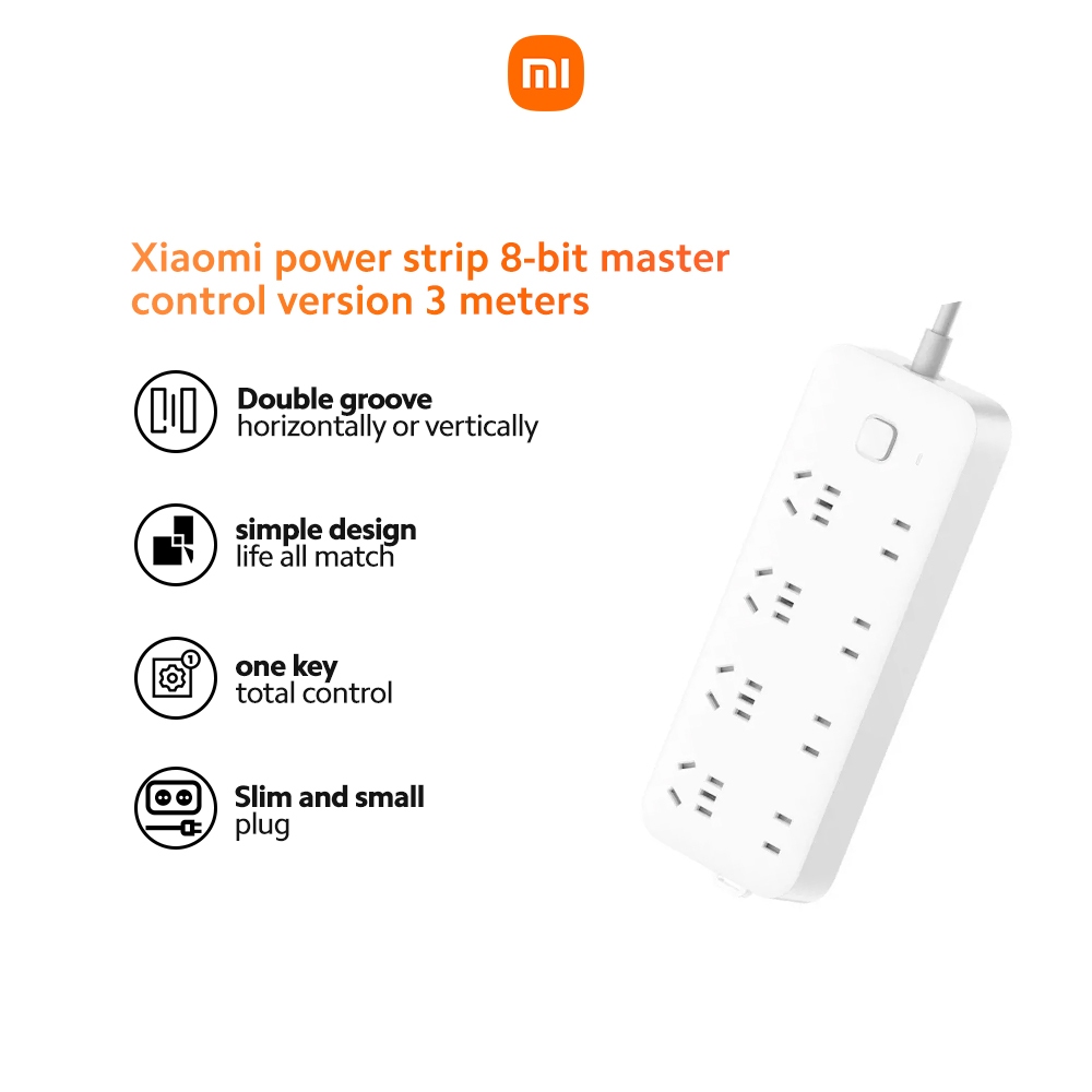 Xiaomi power strip 8-bit master control version 3 meters | Shopee ...