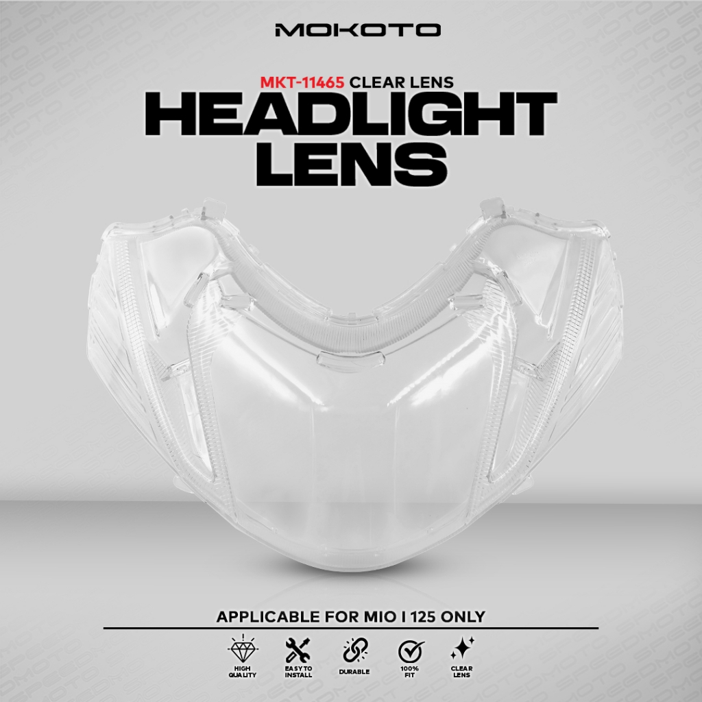 MOKOTO YAMAHA MIO i125 HEADLIGHT LENS MKT-11465 CLEAR FLASHER HEADLIGHT ...