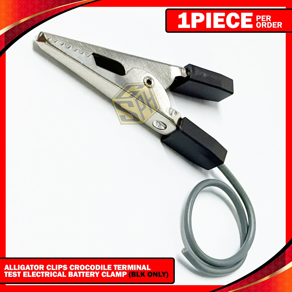 Alligator Clips Crocodile Terminal Test Black Plastic Handle With Wire ...
