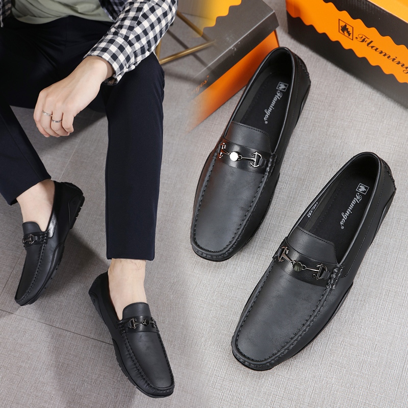 MEN'S LEATHER LOAFER TOPSIDER SHOES WP-632 | Shopee Philippines
