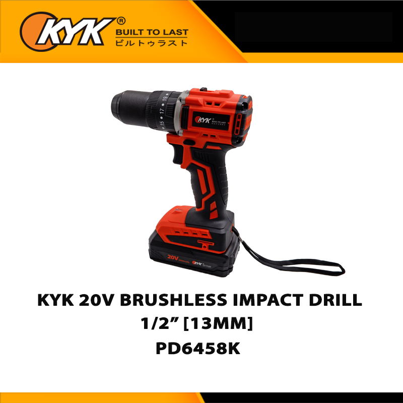 KYK 1/2(13MM) 20v Brushless Impact Drill PD6458K | Shopee Philippines