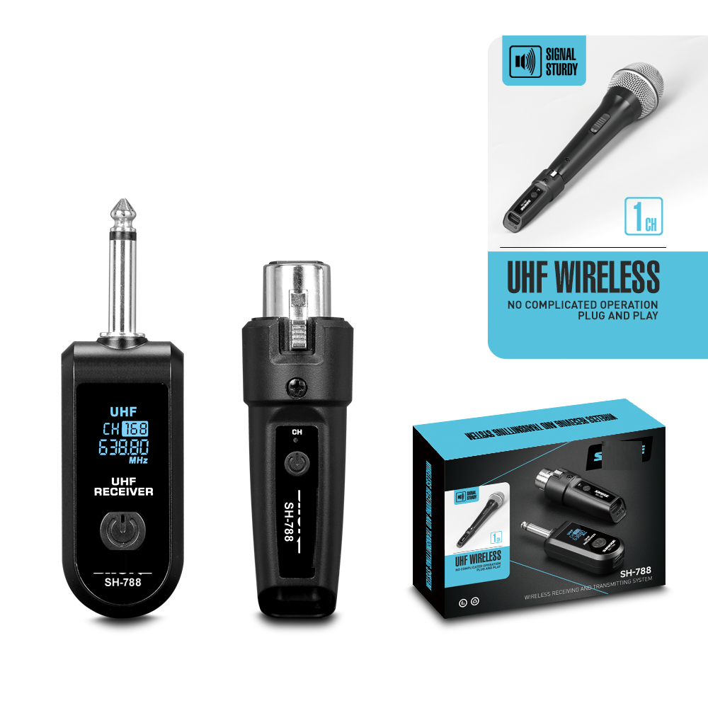 PinSan SHORE SH-788 UHF Wireless System Mic Adapter Transmitter and ...