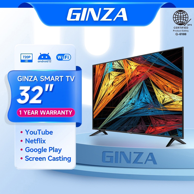 GINZA Smart TV 32 Inch Smart TV Flat Screen Led TV Android TV | Shopee Philippines