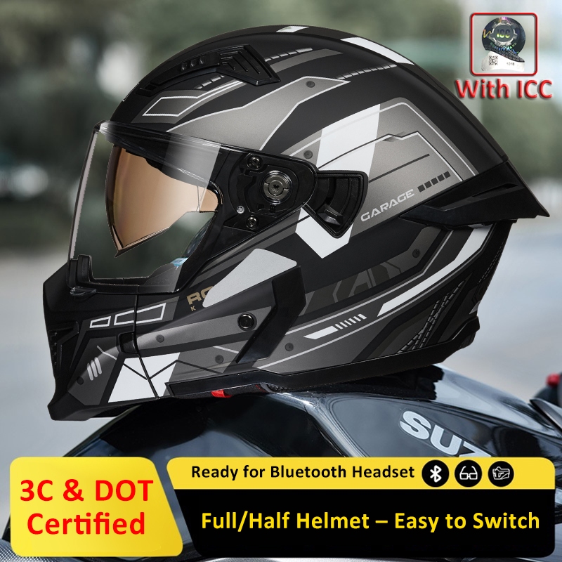 Anak Bluetooth Abs Material Dual Visor Modular Helmet For Motorcycle ...