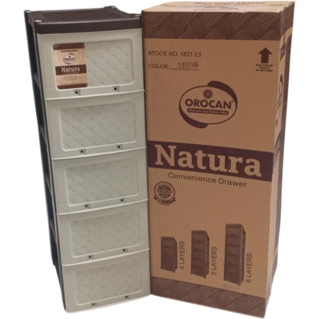SLIM DRAWER 5 LAYER OROCAN NATURA RATTAN SLIM DRAWER [stock no. 6821-5L ...