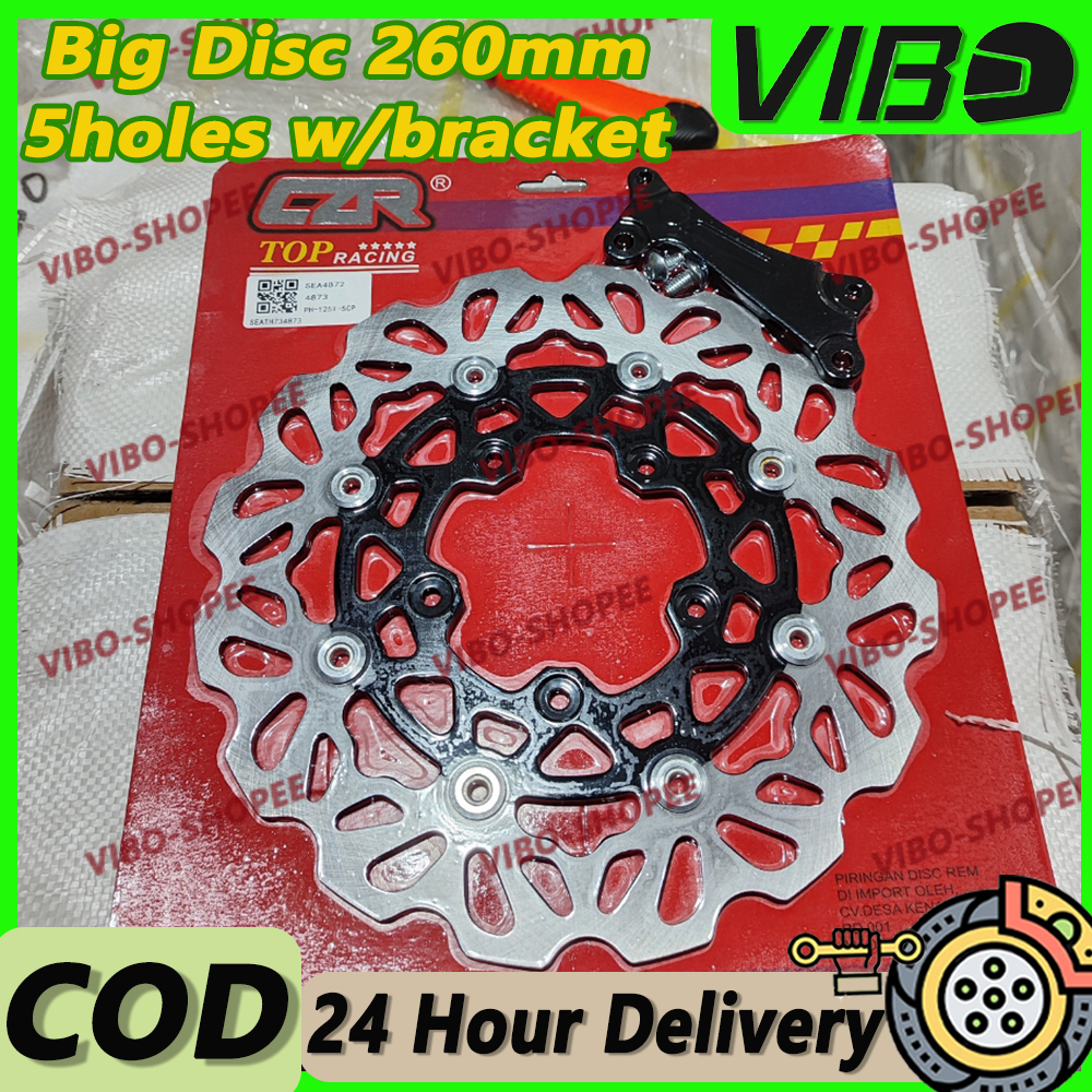 【24H ship】Big Disc 260mm 5holes w/bracket click 125i v3/click 150i ...